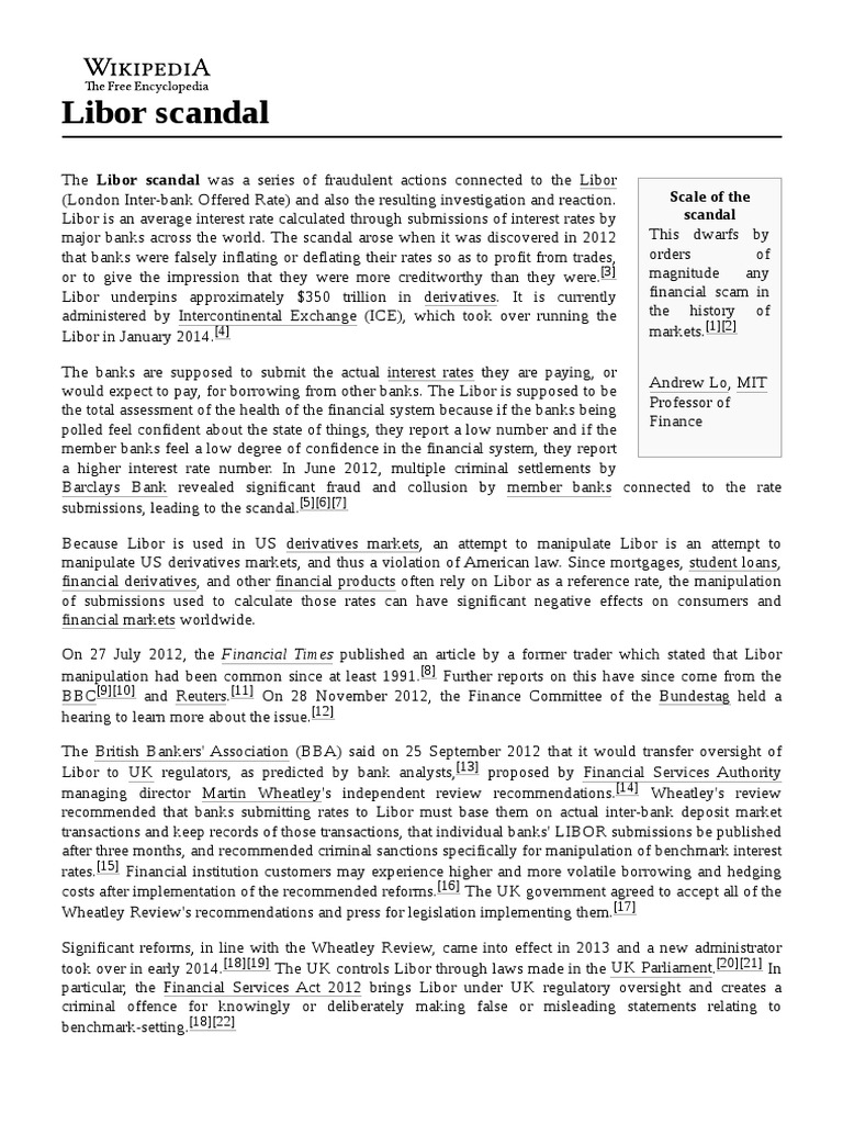 Libor Scandal | PDF | Libor | Economies
