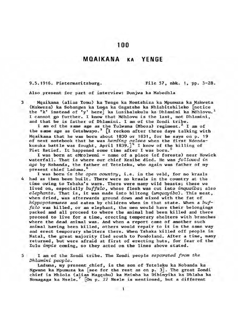 Zondi Clan History and Lineage | PDF | Zulu Kingdom