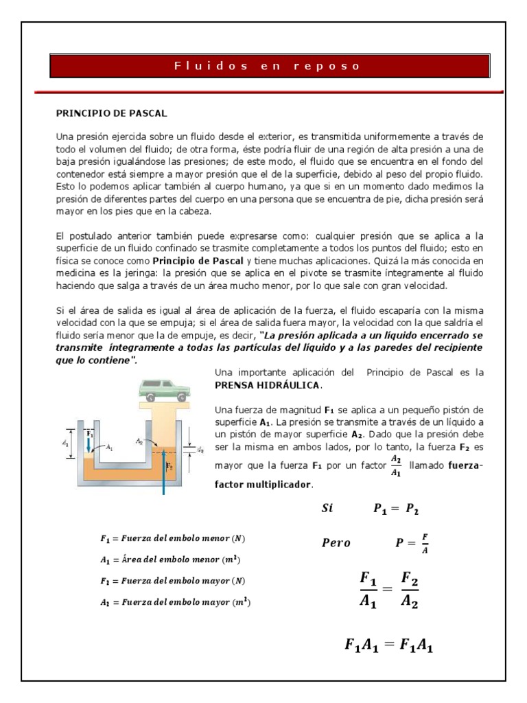 3.2 Principio de Pascal | PDF | Presión | Líquidos
