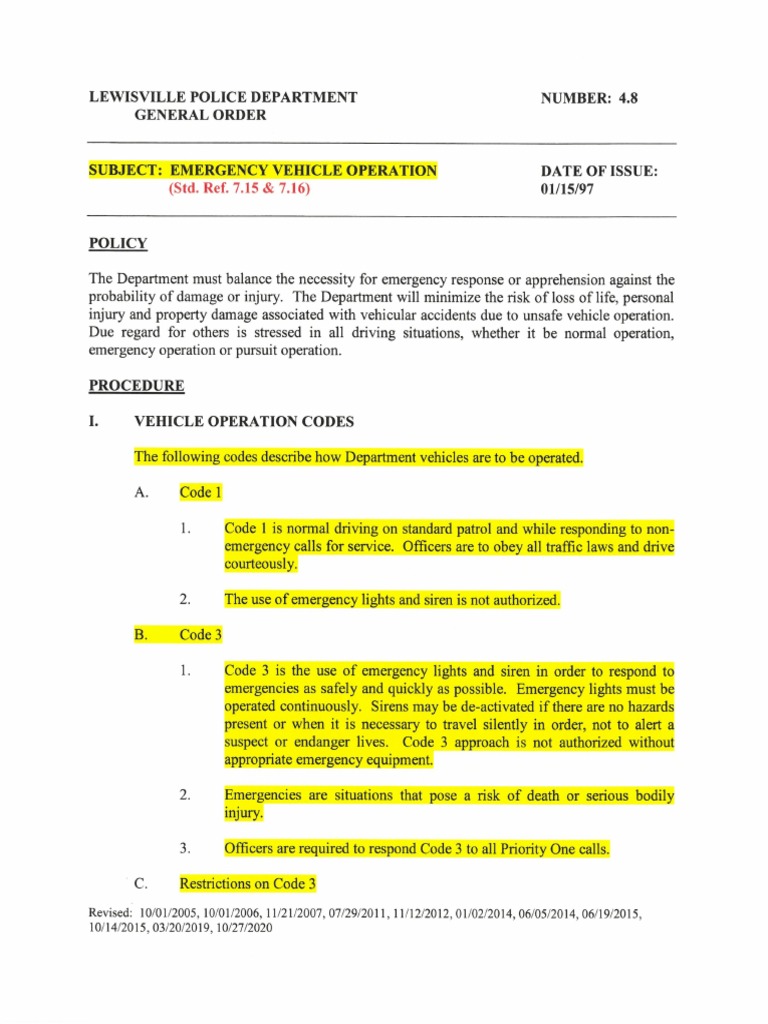 Lewisville PD Pursuit Policy | PDF