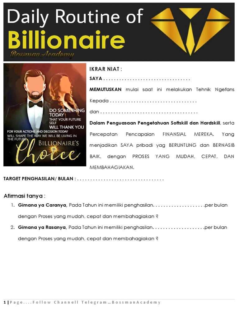 Billionaire Daily Routine Pdf