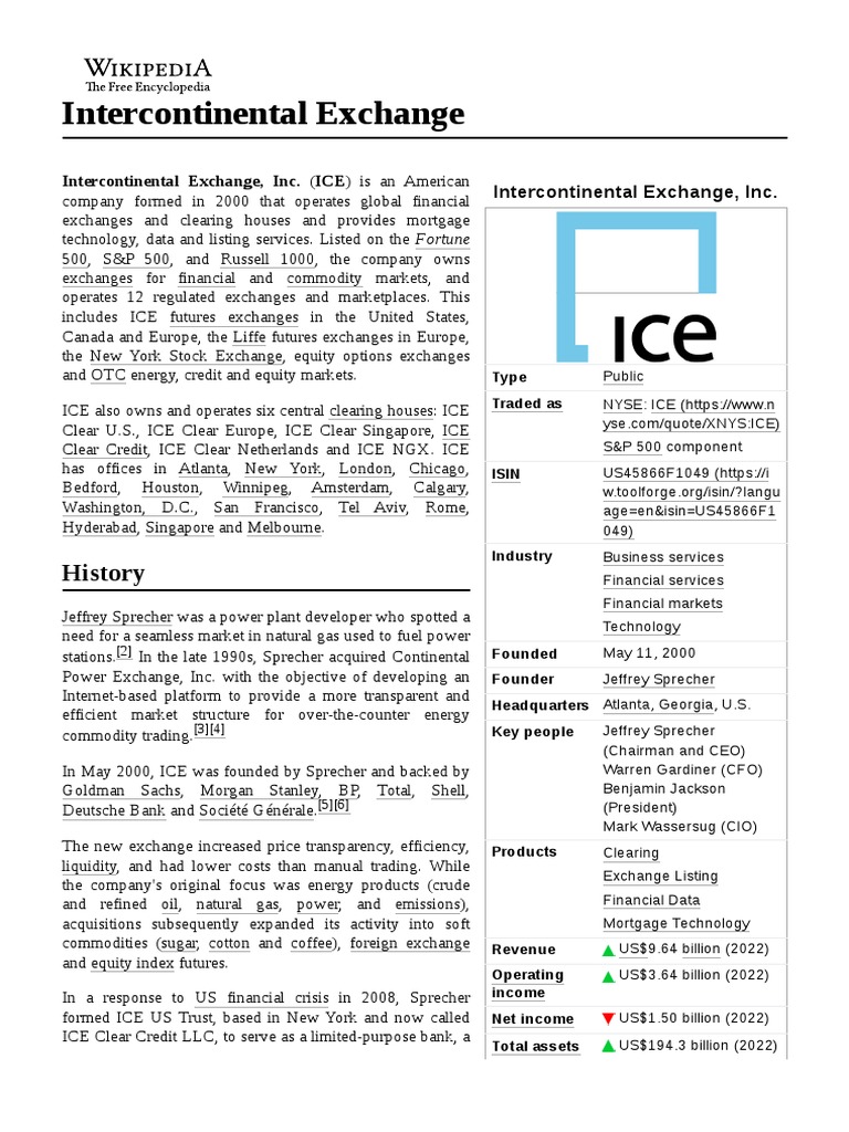 Intercontinental Exchange | PDF | Nasdaq | Investing