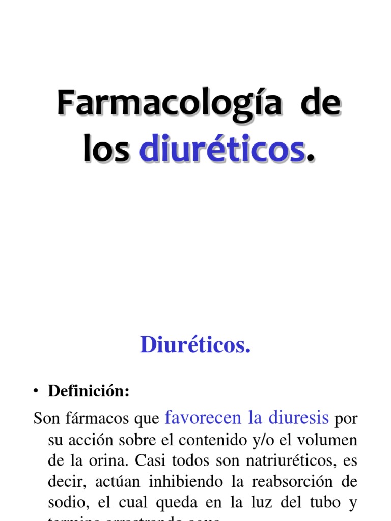 Clasificación y uso de diuréticos | PDF | Sodio | Drogas