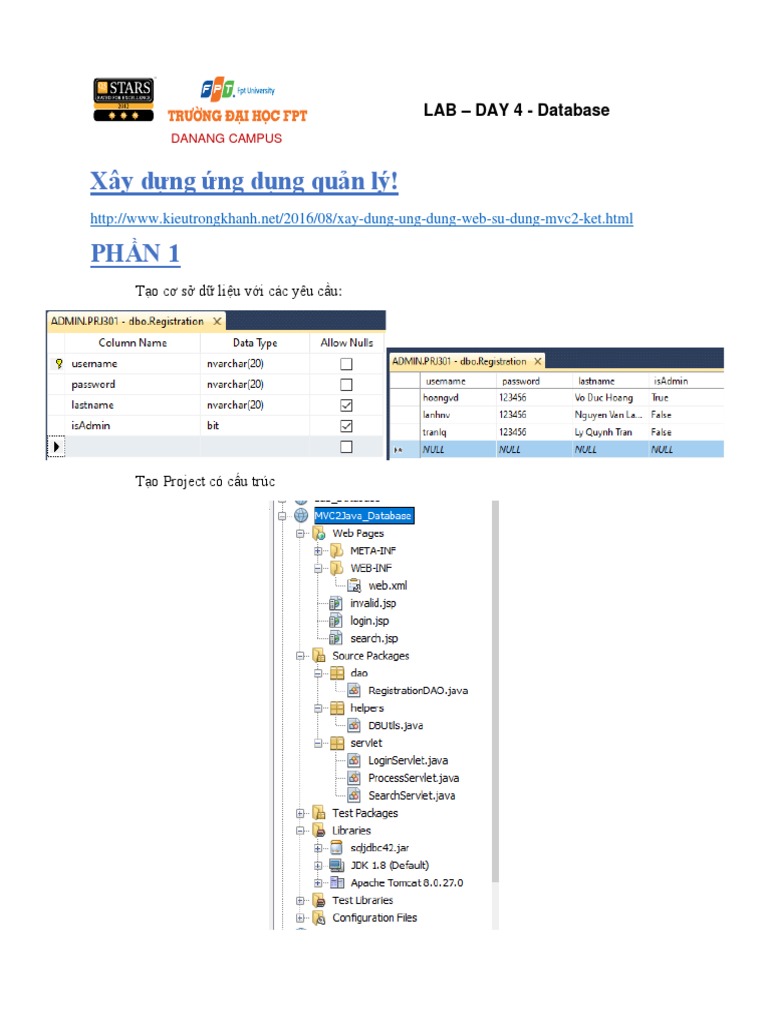 Lab - Day4 - Database - Netbean - 8 - 2 | PDF