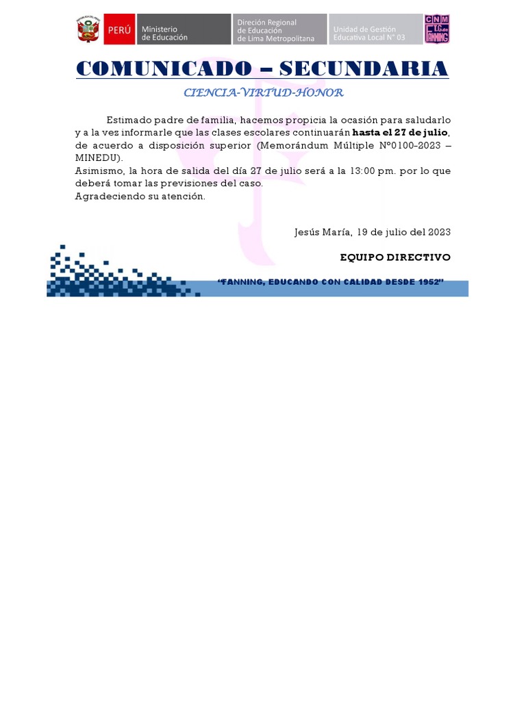 Comunicado PPFF | PDF