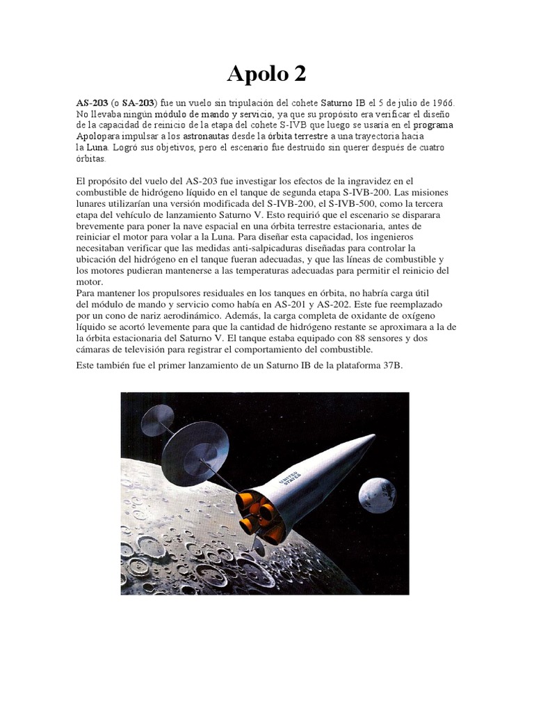 Vuelo AS-203: Verificación del S-IVB | PDF