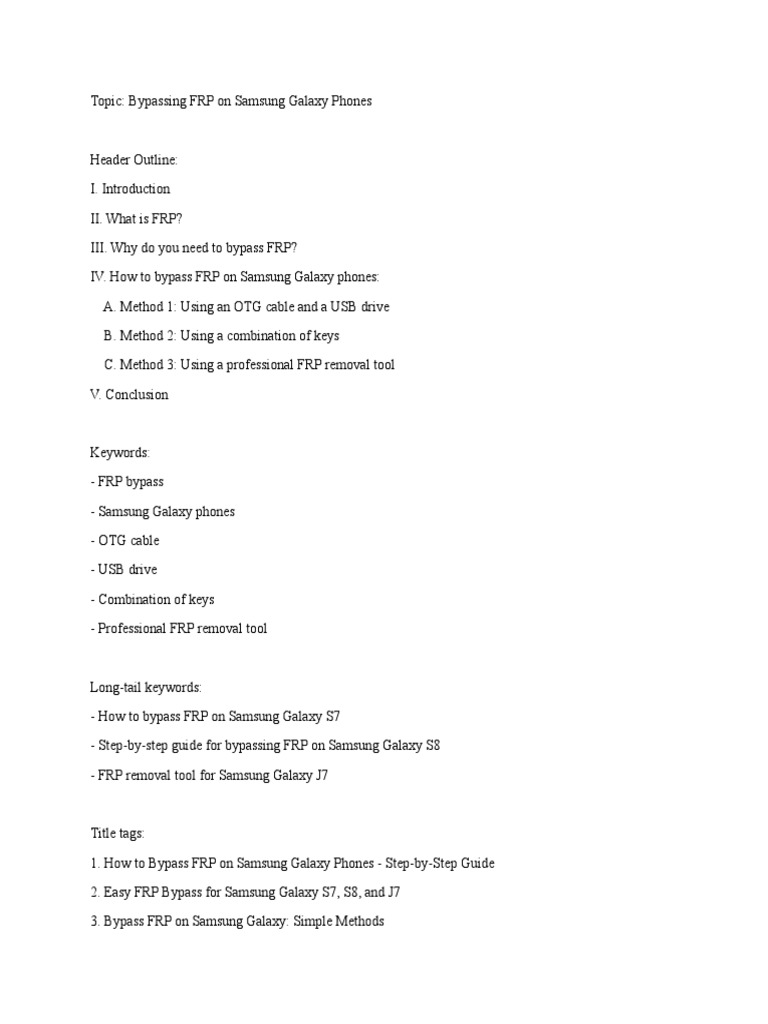 FRP Bypass Chatgpt Document | PDF | Usb | Usb Flash Drive