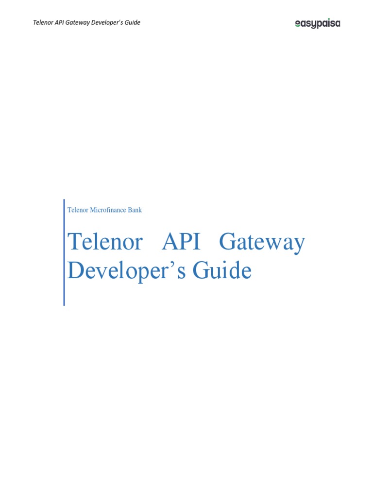 Telenor API Gateway Developers Guide | PDF