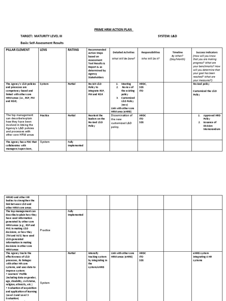 Action-Plan-Level-3 L&D | PDF