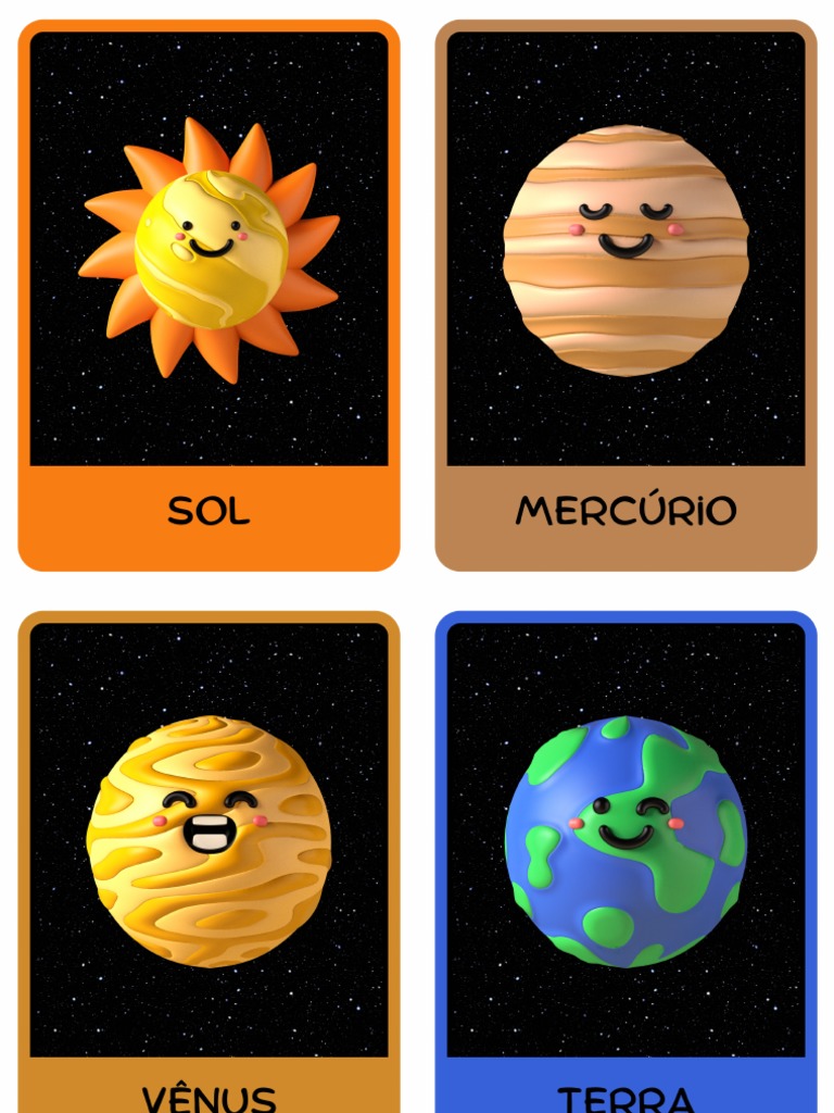 (FLASHCARDS) Sistema Solar Planetas Colorido | PDF