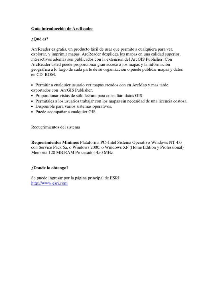 Manual Arc Reader | PDF | Sistema de información geográfica | Microsoft ...