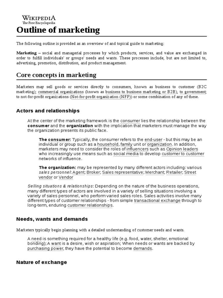 Outline of Marketing | PDF | Pricing | Brand