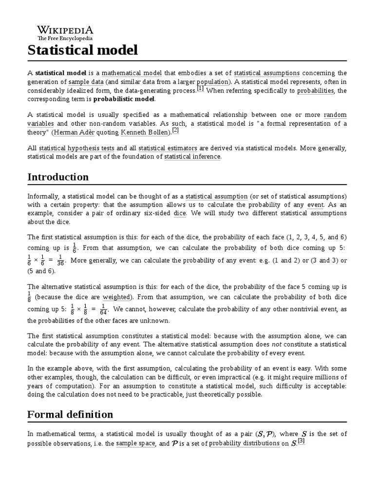 Statistical Model | PDF | Statistical Theory | Probability And Statistics