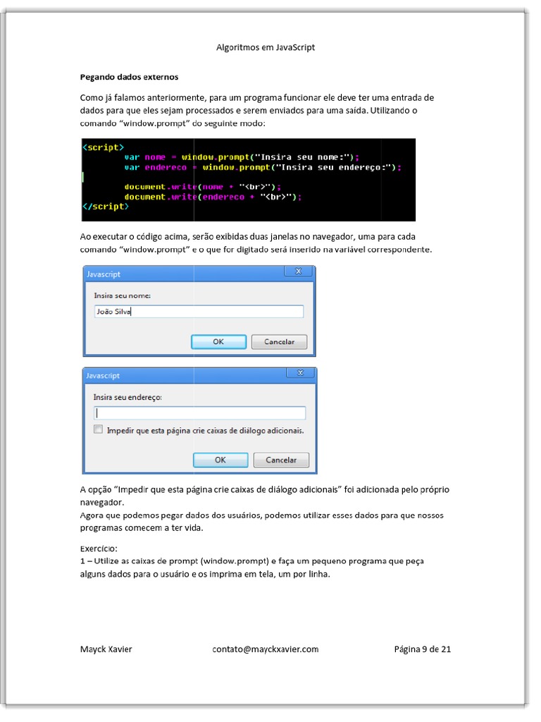 Algoritmos em Javascript - PDF Download Grátis | PDF