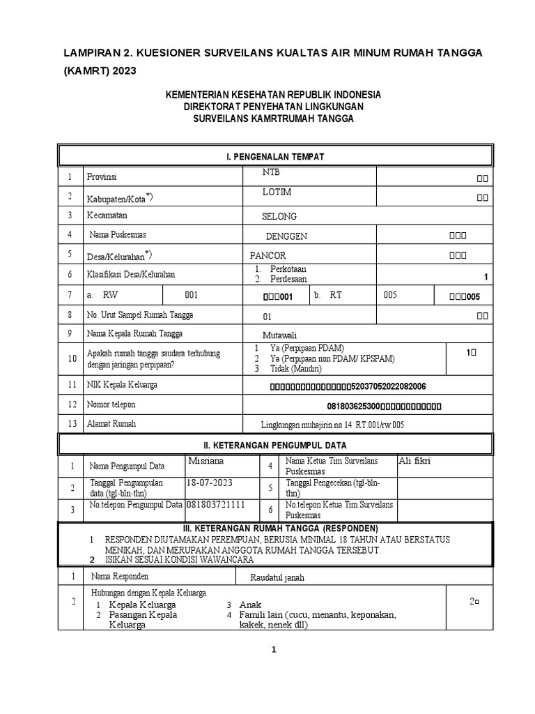 Form Surveilans N IKL Misriana | PDF