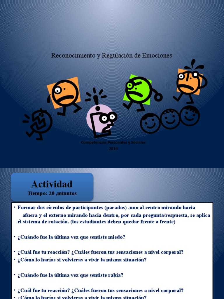 Clase 2 RECONOCIMIENTO Y REGULACION DE EMOCIONES PARTE 2 | PDF | Las ...
