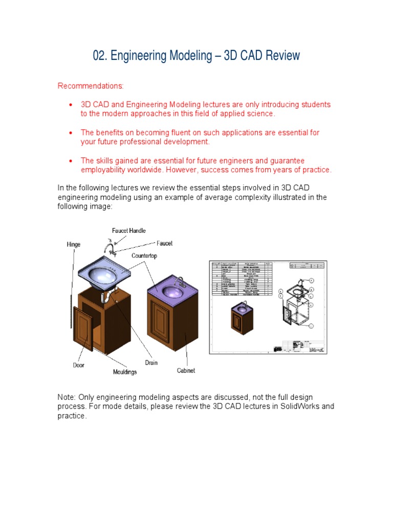 3D CAD Engineering Modeling Overview | PDF | Geometry