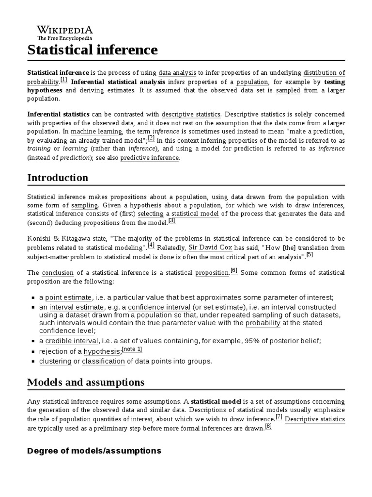 Statistical Inference for Statisticians | PDF | Statistical Inference | Bayesian Inference