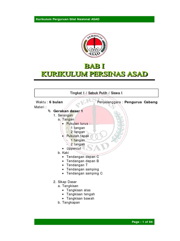 Kurikulum Persinas ASAD | PDF
