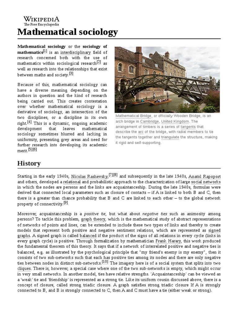 Mathematical Sociology | PDF | Sociology | Academic Discipline Interactions