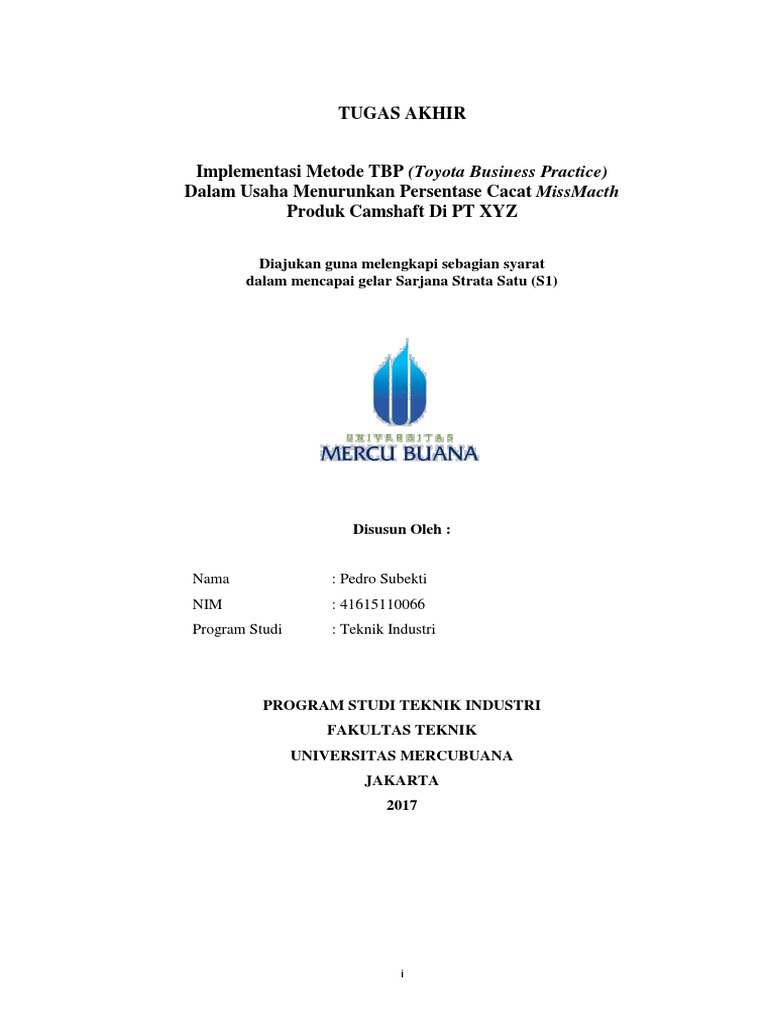 Implementasi Metode TBP (Toyota Business Practice) | PDF | Bisnis ...
