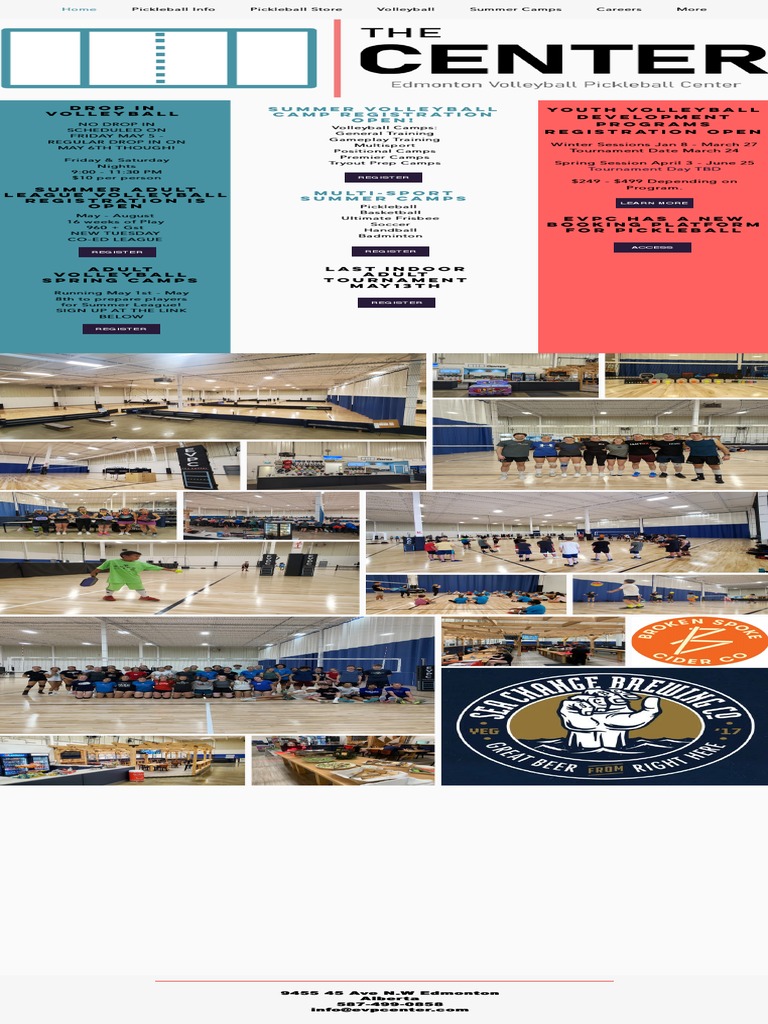 Edmonton Volleyball and Pickleball Center The Center EVP Center Canada ...