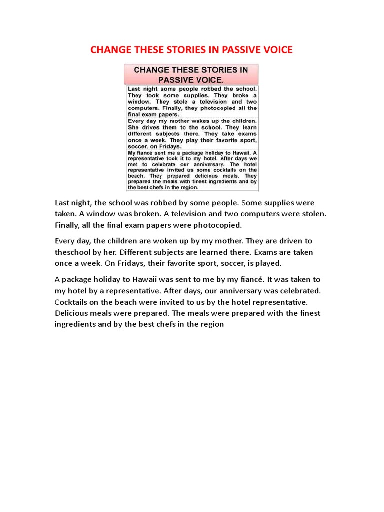 Passive Voice Story Transformations | PDF