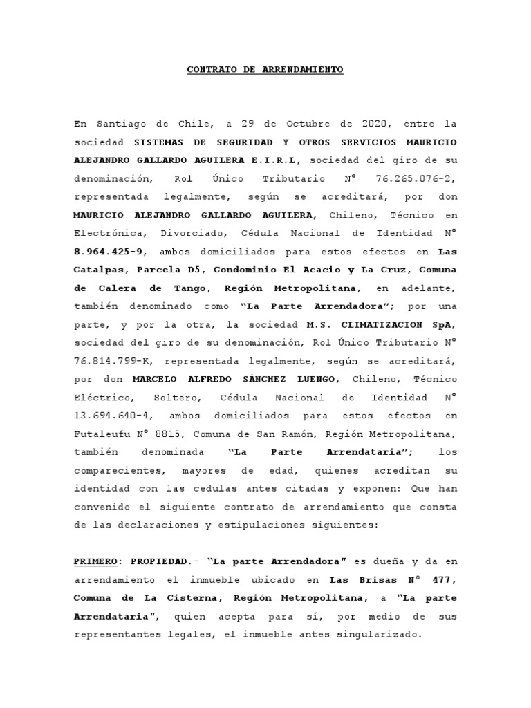 Contrato de Arriendo | PDF | Propiedad | Índice de precios al consumidor