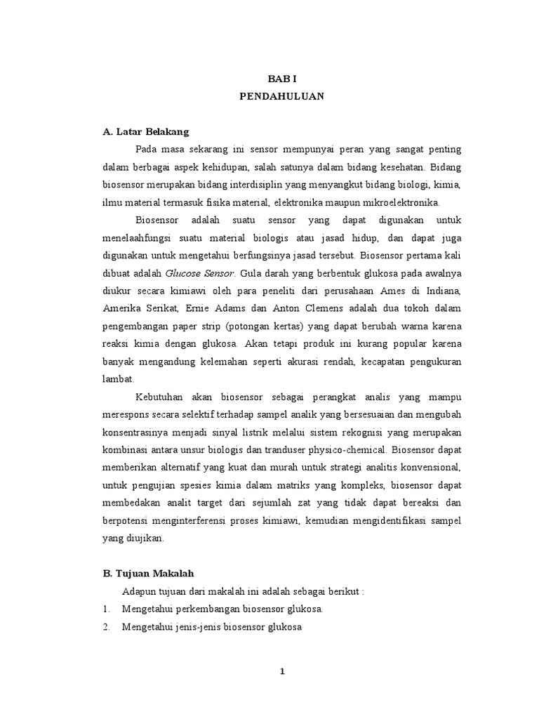 Perkembangan Biosensor Glukosa | PDF