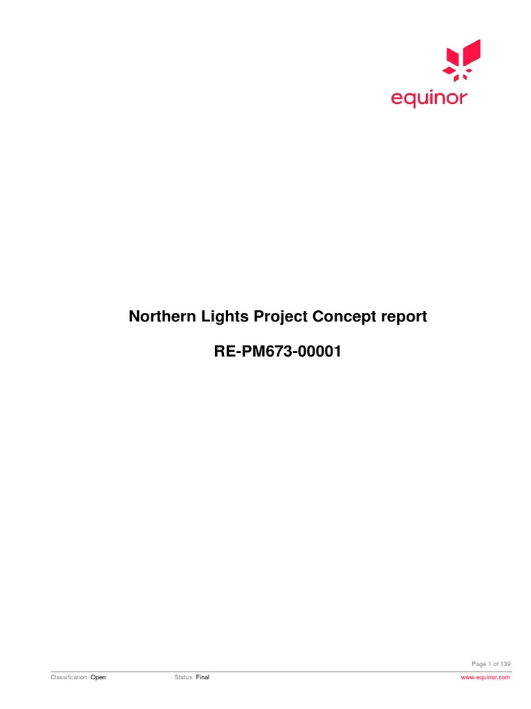 Northern Lights Project Concept Report | PDF | Carbon Capture And ...