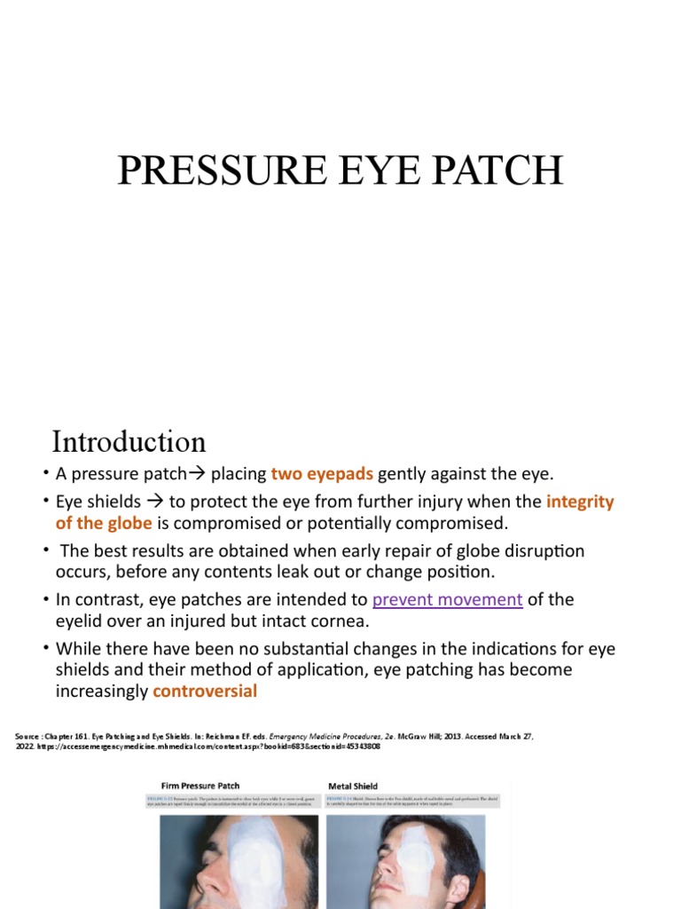 Pressure Eye Patch | PDF | Cornea | Diseases And Disorders
