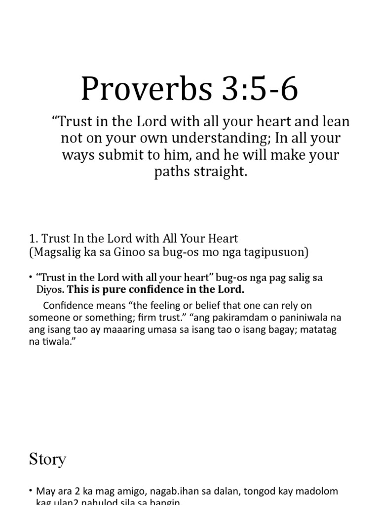 Proverbs 3 5-6 | PDF