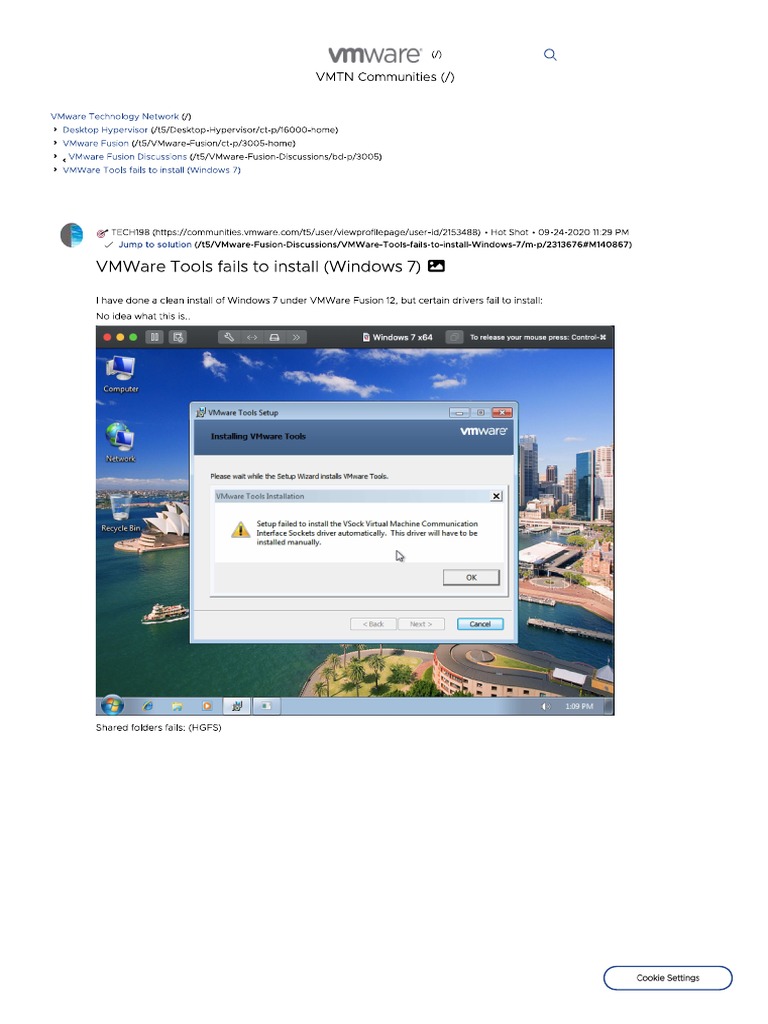 VMWare Tools Fails To Install (Windows 7) | PDF VMWare Tools Fails To Install (Windows 7) | PDF