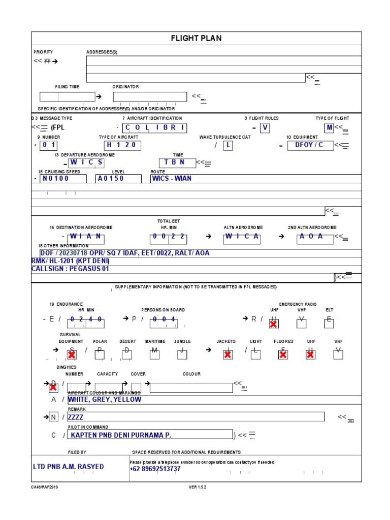 Flight Plan for Aviation Crew | PDF