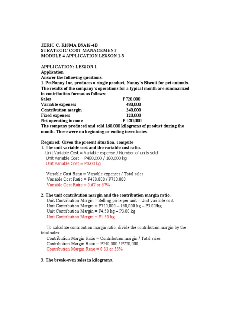 Jeric Risma - Module 4 Application | PDF | Management Accounting | Financial Accounting