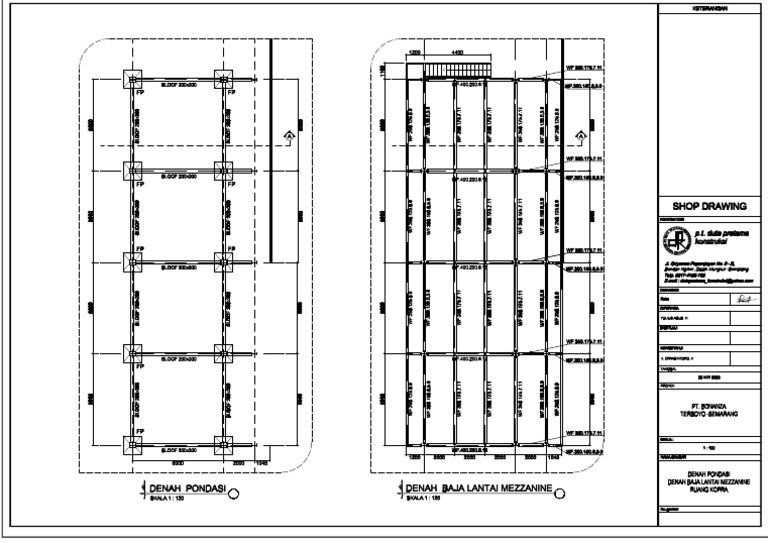1.R2 Denah Pondasi & Balok Mezzanine | PDF