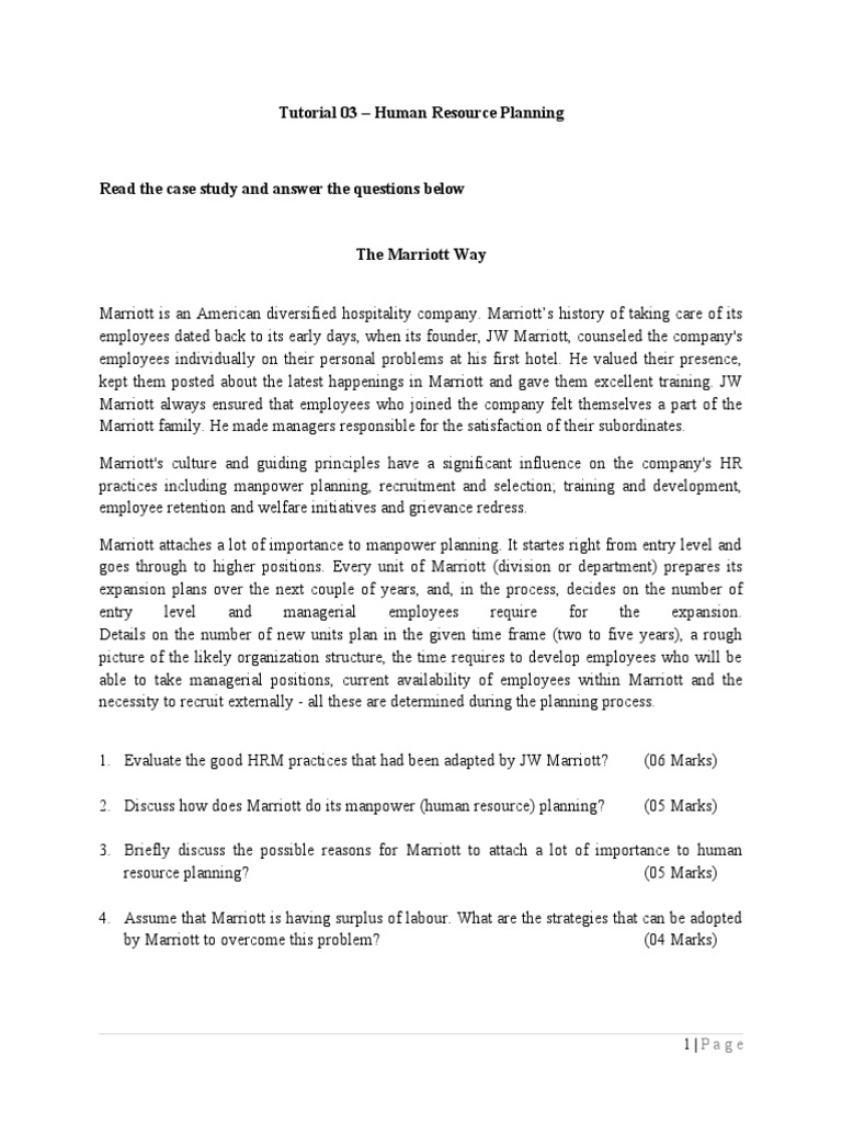 Tutorial 03 - HR Planning | PDF