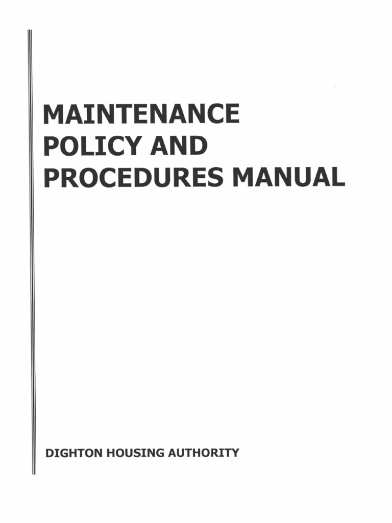 Maintenance Policy & Procedures Manual | PDF