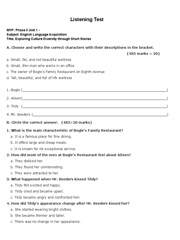 Tildy's Moment in Listening Practice | PDF | Restaurants