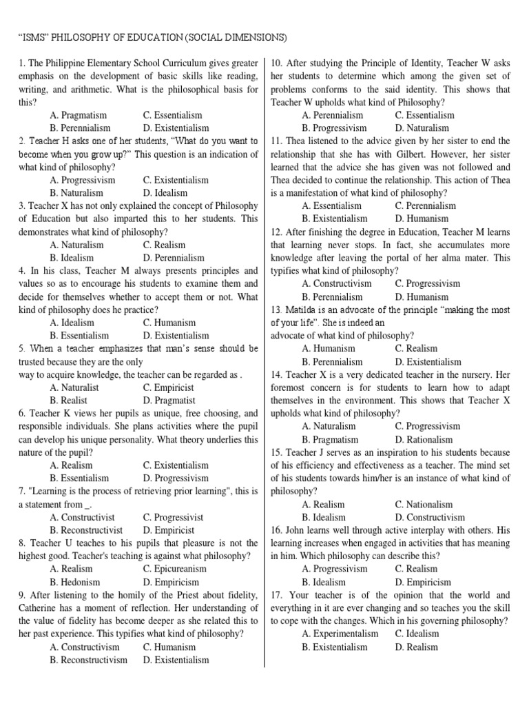 ISMS | PDF | Pragmatism | Philosophy Of Education