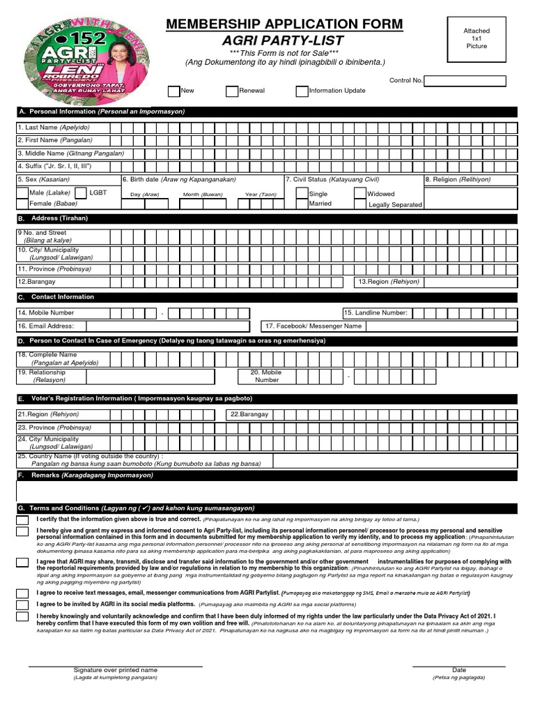 AGRI Application Form | PDF