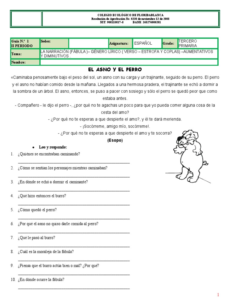GUIA 1 ESPAÑOL 3° PRIMARIA II PERIODO (1) | PDF