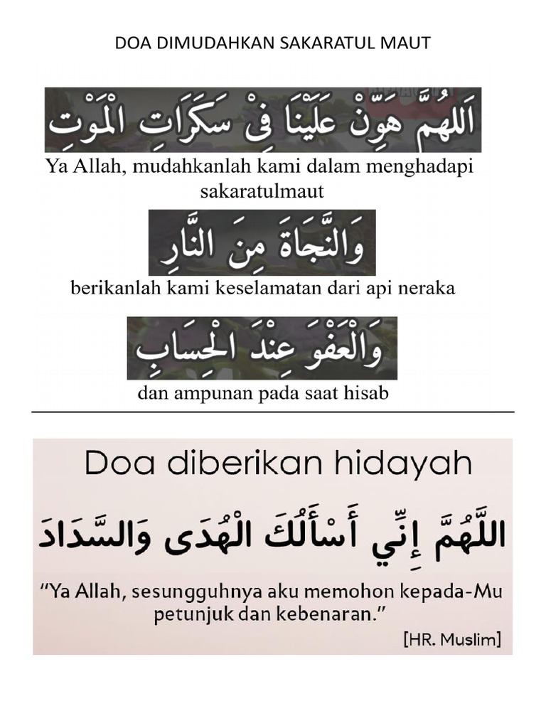 DOA DIMUDAHKAN SAKARATUL MAUT | PDF