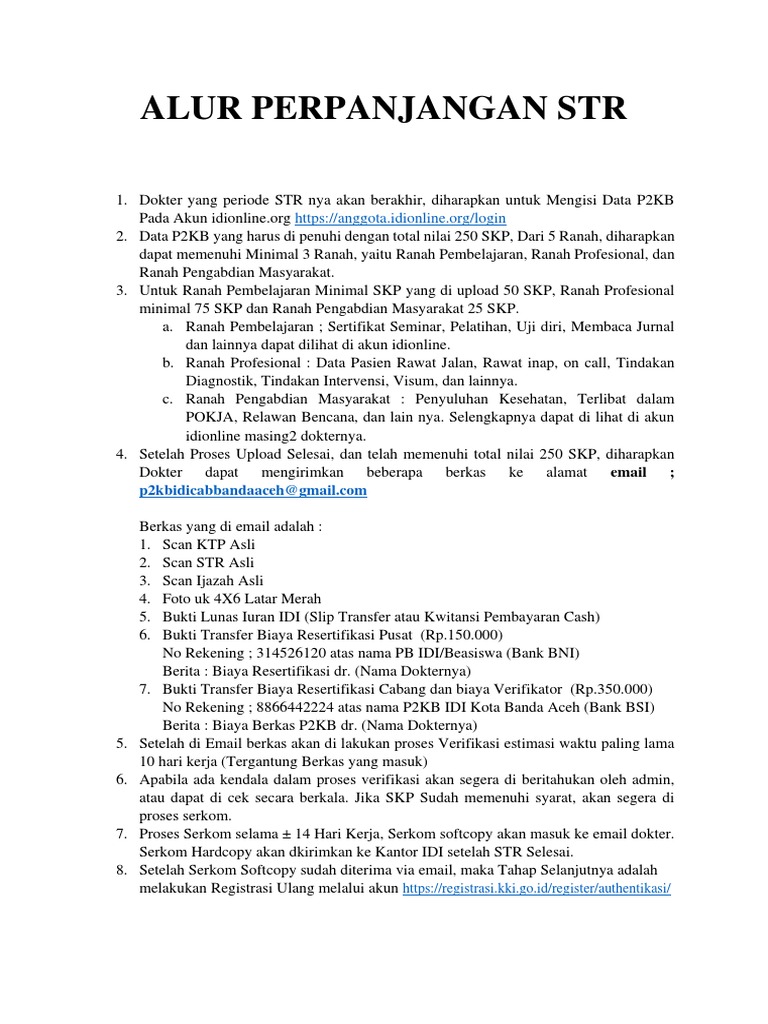 Panduan Perpanjangan STR Dokter | PDF