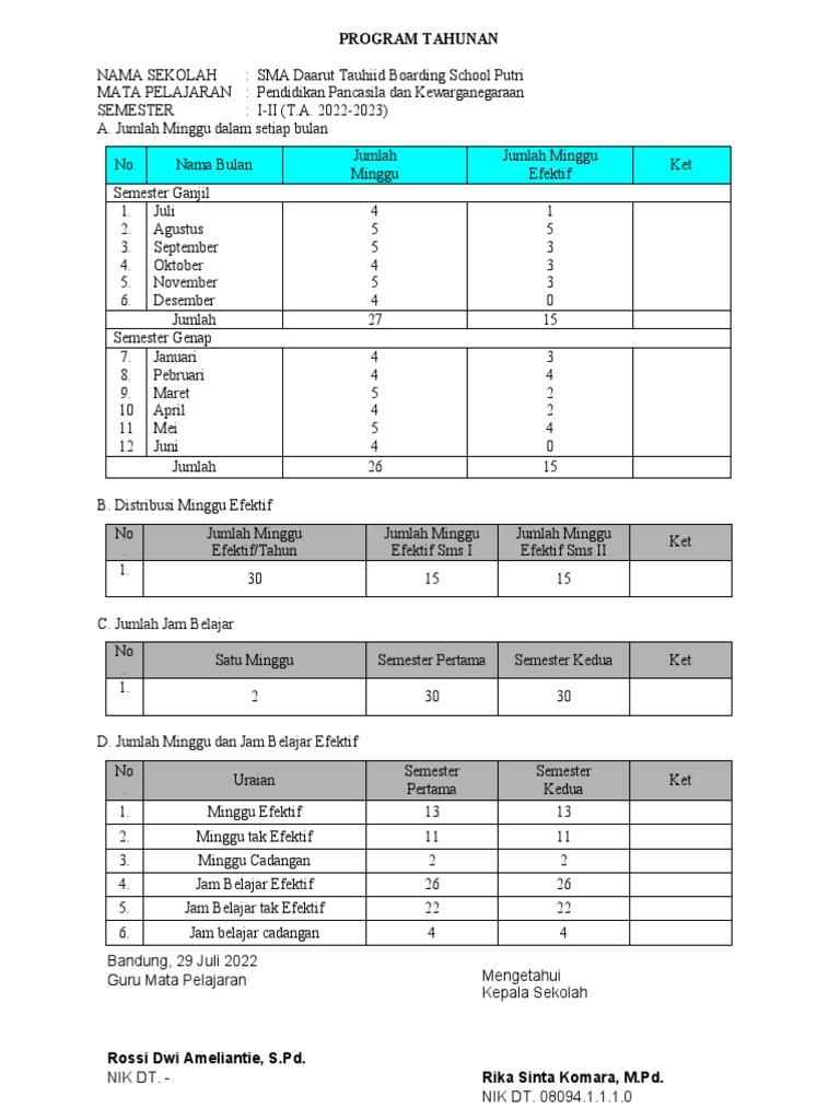 Prota PPKN Kelas Xi Ta 2022-2023 | PDF