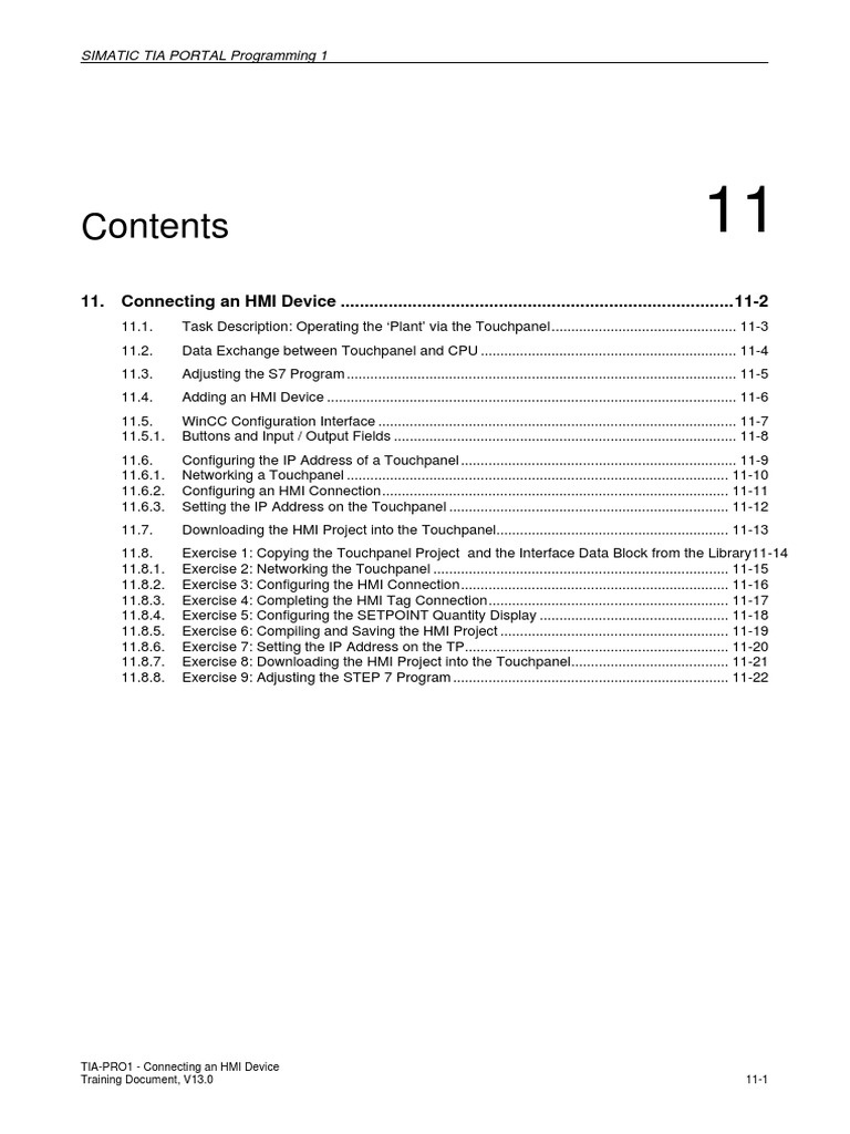 Tia Pro1 11 Connecting Hmi Eng | PDF | Programmable Logic Controller ...
