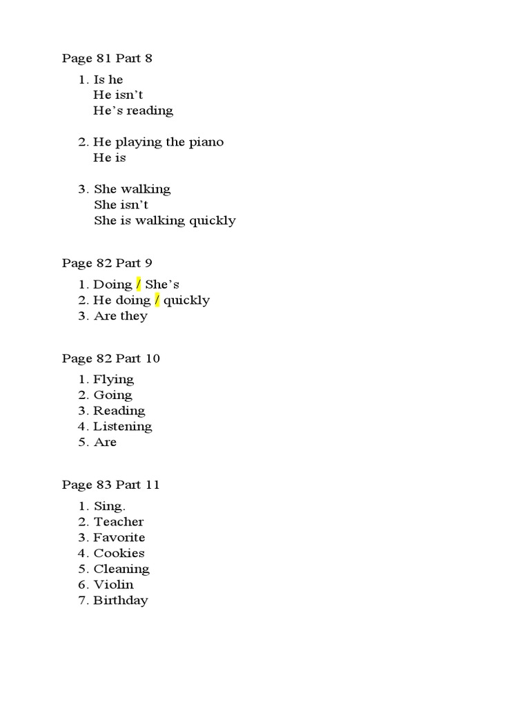 Grade 3 WB Answer Key Unit 8 | PDF