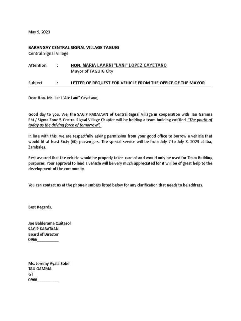 Request Letter Bus | PDF