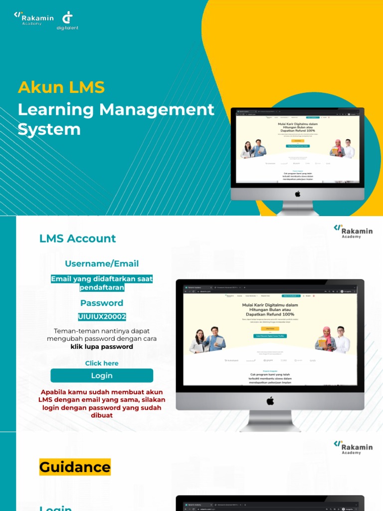 Panduan Login dan Akses LMS Rakamin | PDF | Pengembangan Diri
