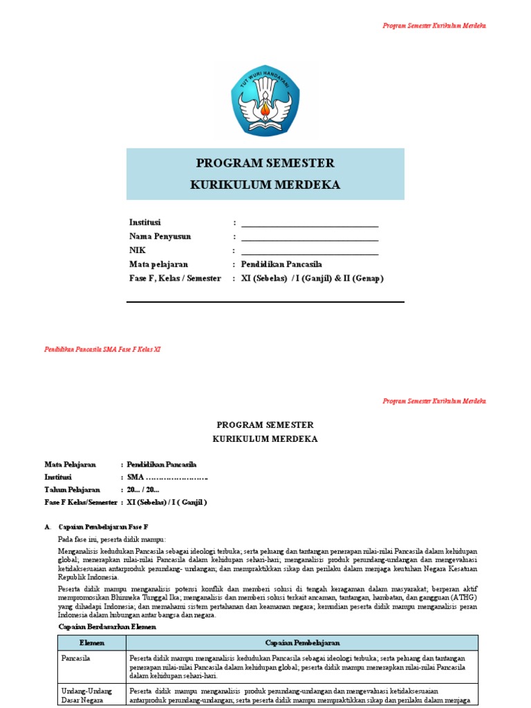 PROMES Kurikulum Merdeka | PDF